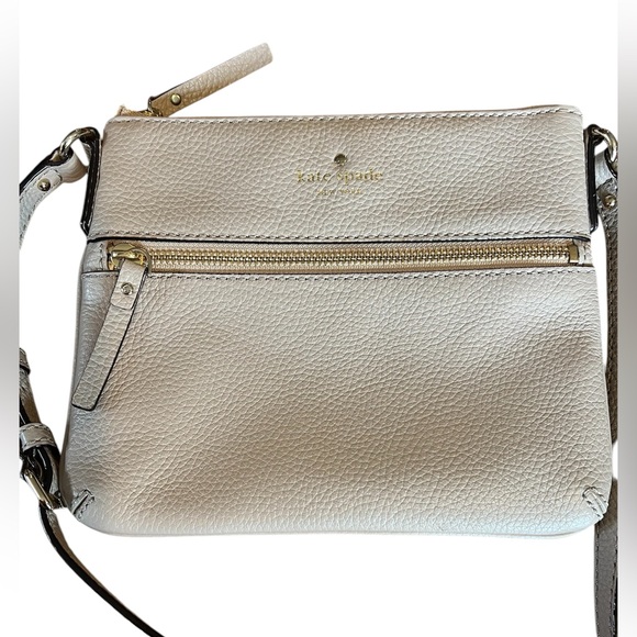 kate spade | Bags | Kate Spade Beige Pebbled Leather Crossbody Bag ...